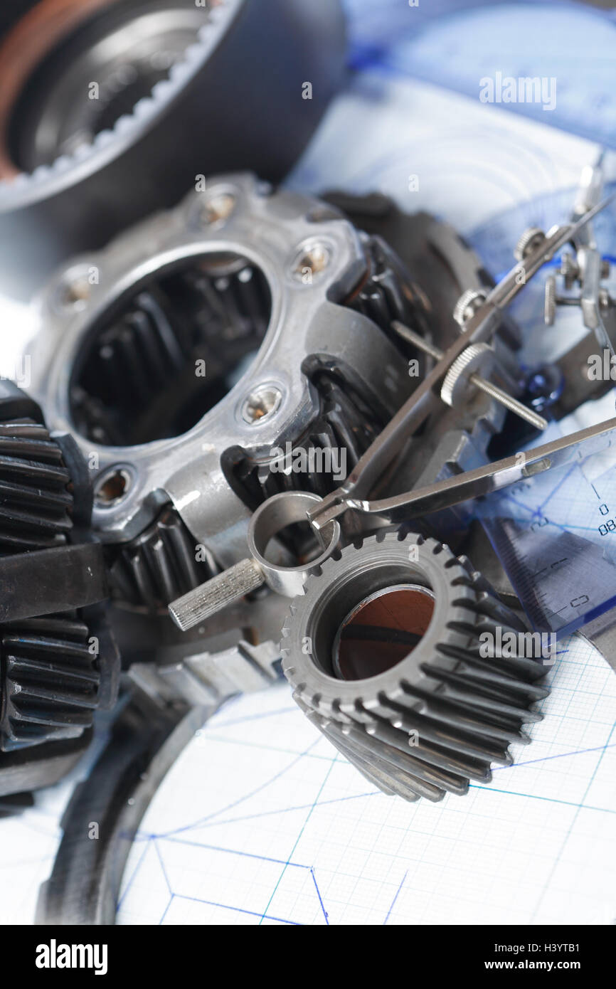 Engineering drawing with gears hi-res stock photography and images - Alamy