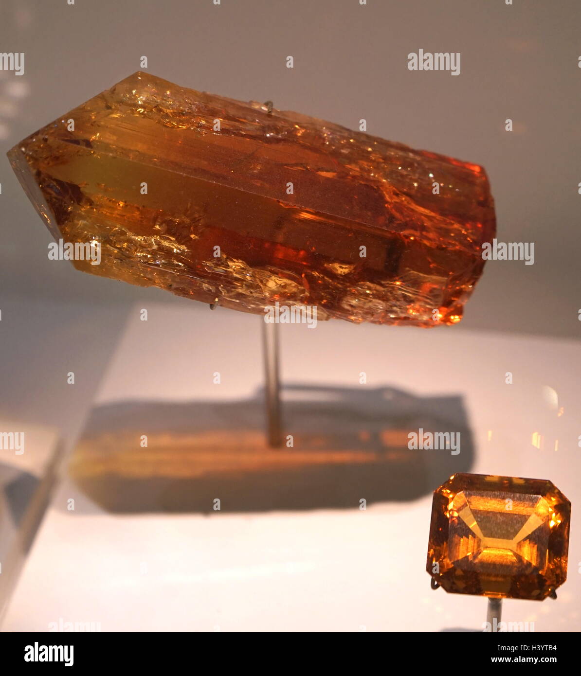 Imperial topaz crystal which 96,65 carats from Brazil. Dated 20th ...
