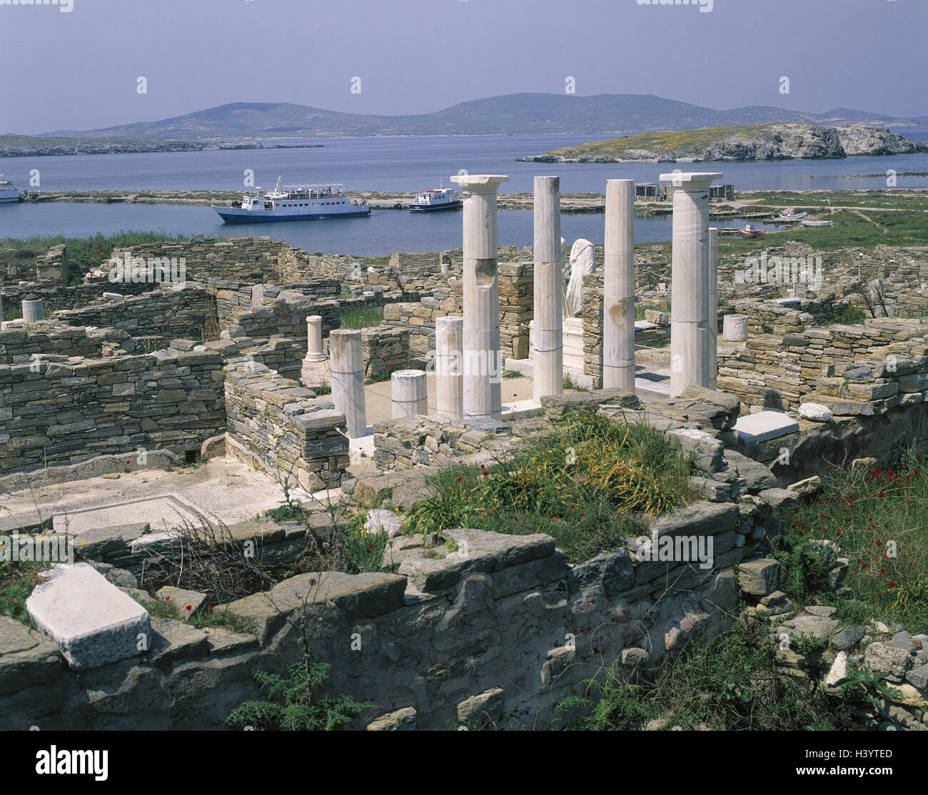 Greece, Delos, holy area, temple, outside, island, Cyclades island, the ...