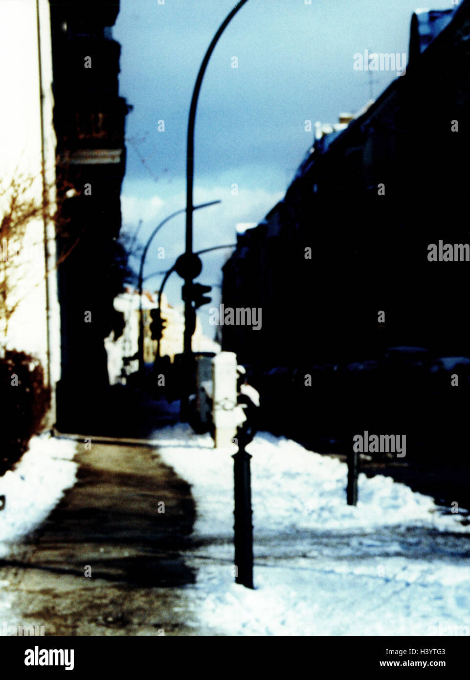 Germany, Berlin, roadside, Footpath, winters, Europe, city, street ...