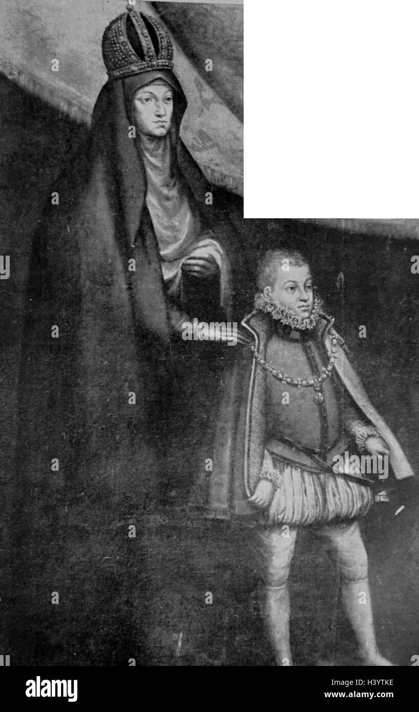 Portrait of Empress Maria (1528-1603) and Prince Felipe (1578-1621 ...