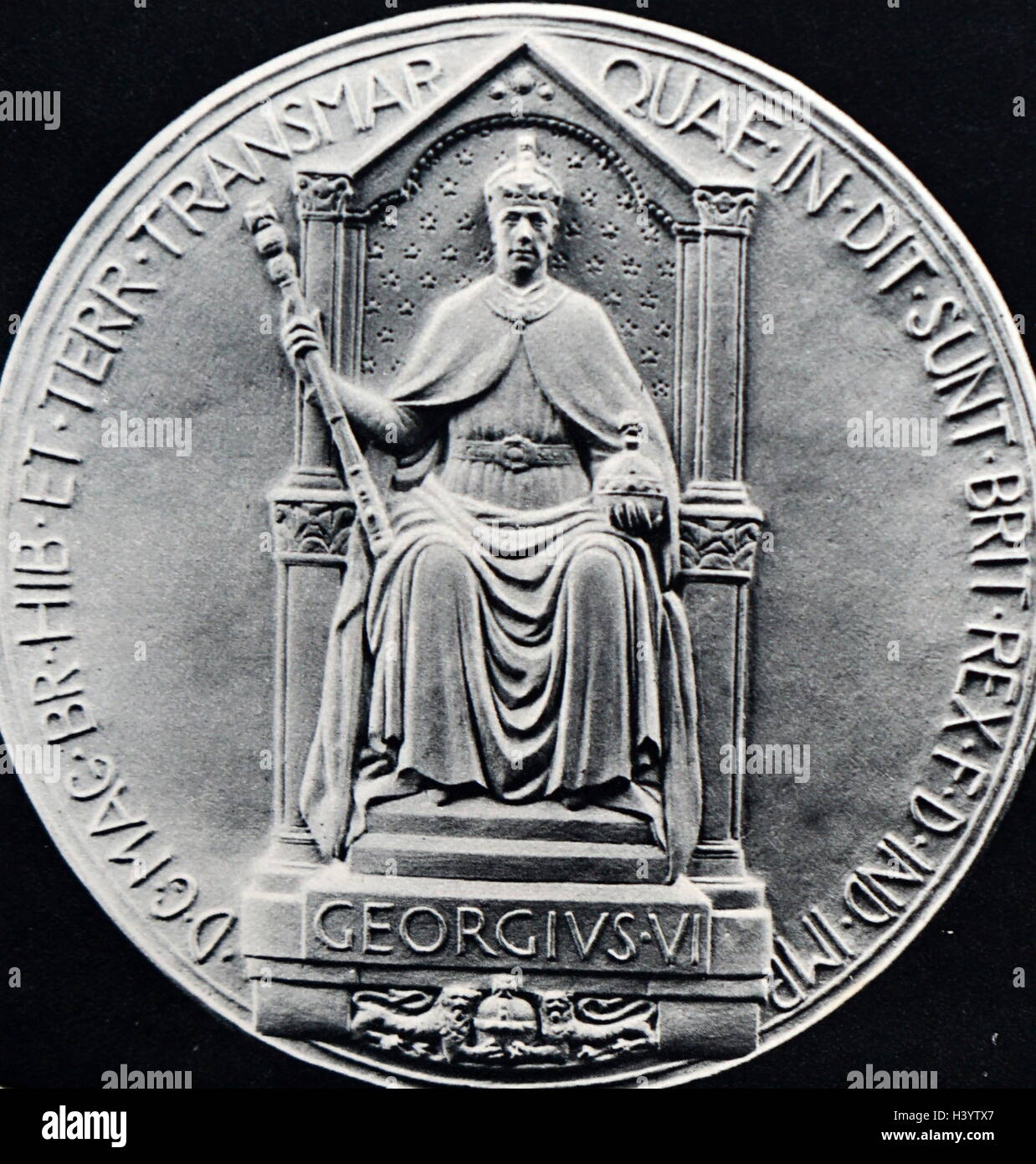 Seal of King George VI (1895-1952) by Goscombe John (1860-1952) a Welsh ...