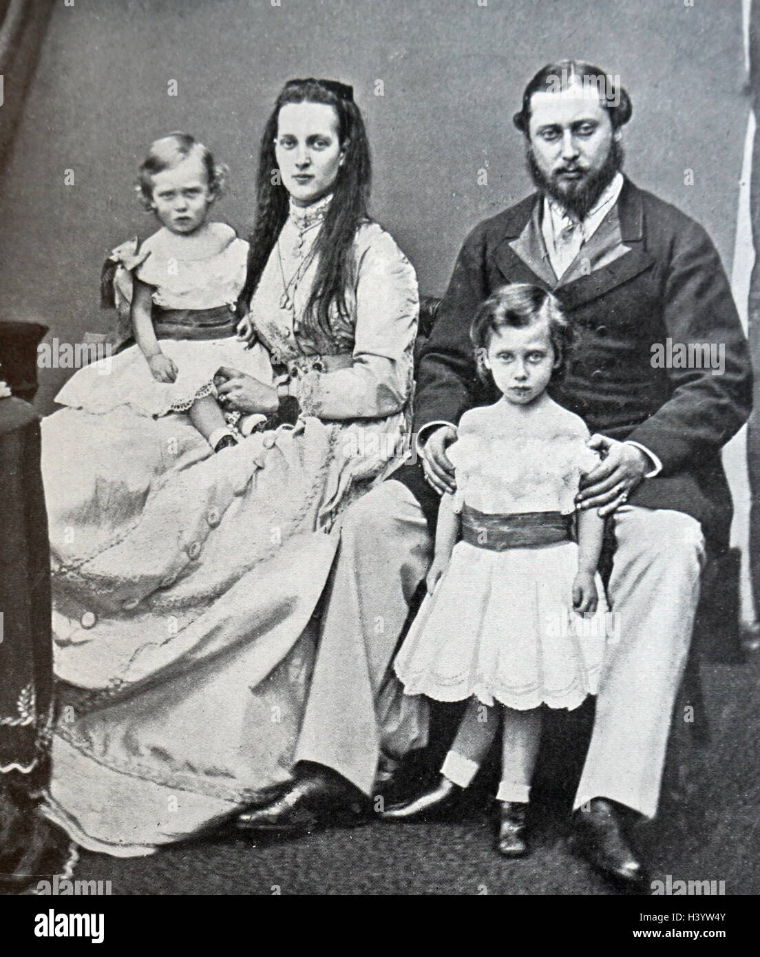 Photograph of King George V (1865-1936) as an infant with his parent's ...