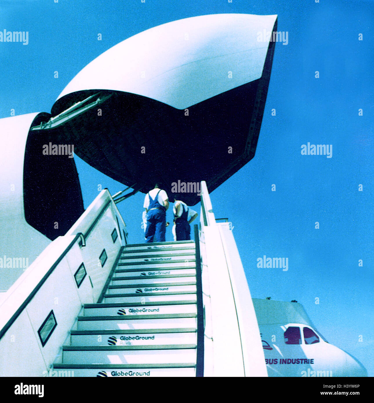 Airbus industry, airbus, "Beluga", supertransporter, detail, monochrome ...