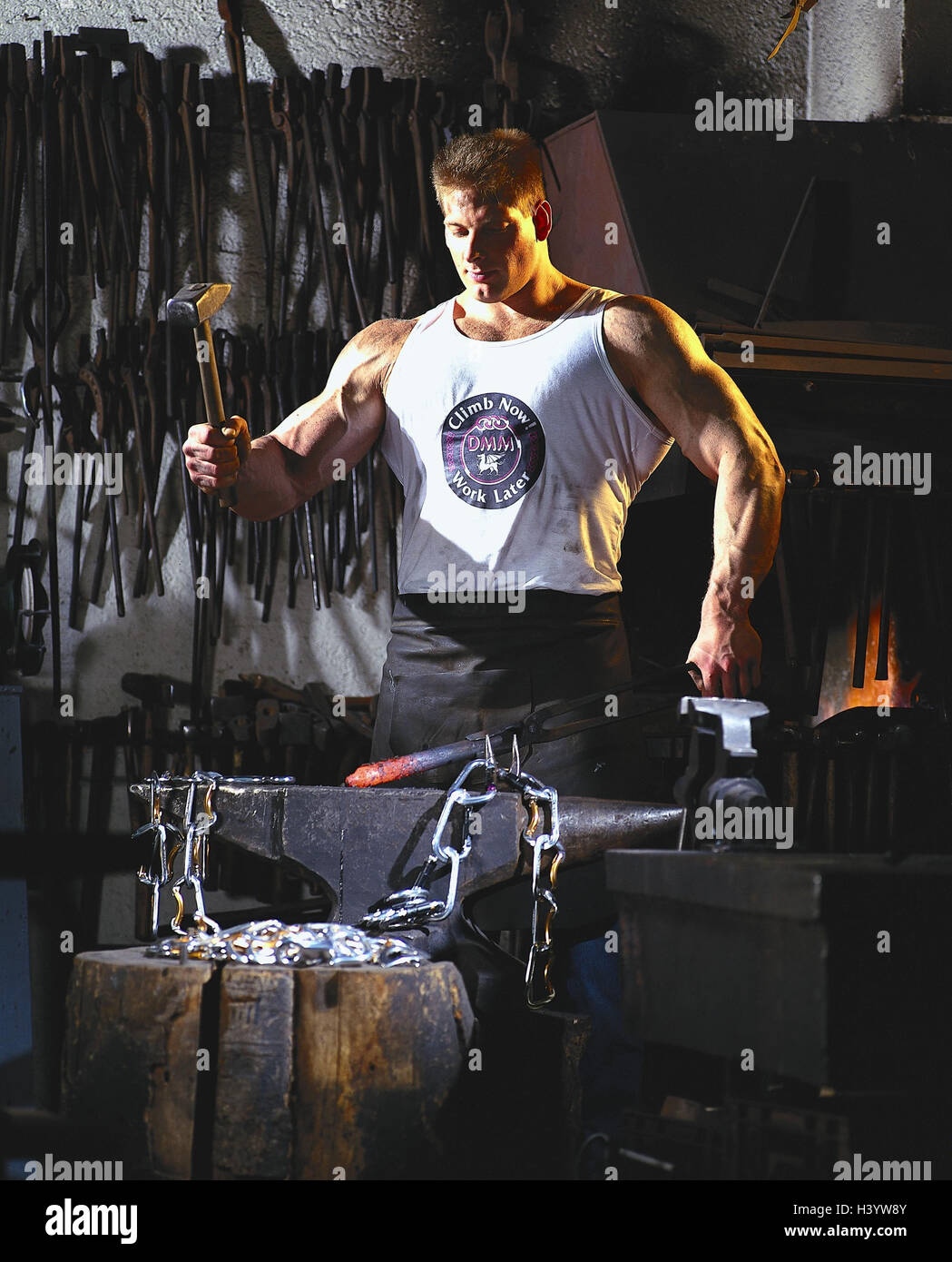 Smith, work, howler, anvil, iron, forge, man, occupation, craft ...