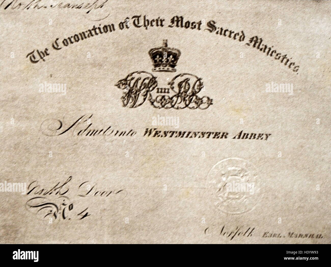 Invitation to the coronation of William IV of the United Kingdom (1765 ...