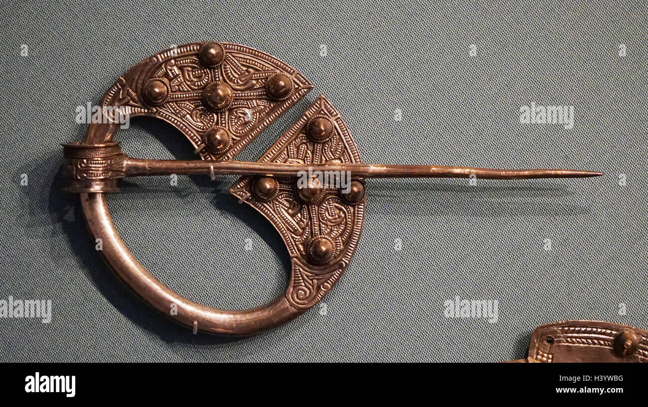 Ring brooch with linked hoop from Ireland. Dated 8th Century Stock ...