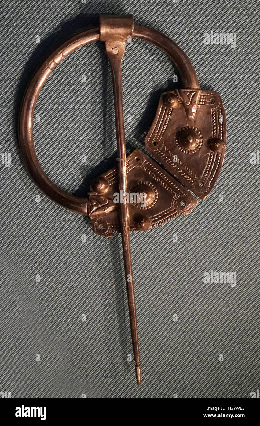 Ring brooch with linked hoop from Ireland. Dated 8th Century Stock ...