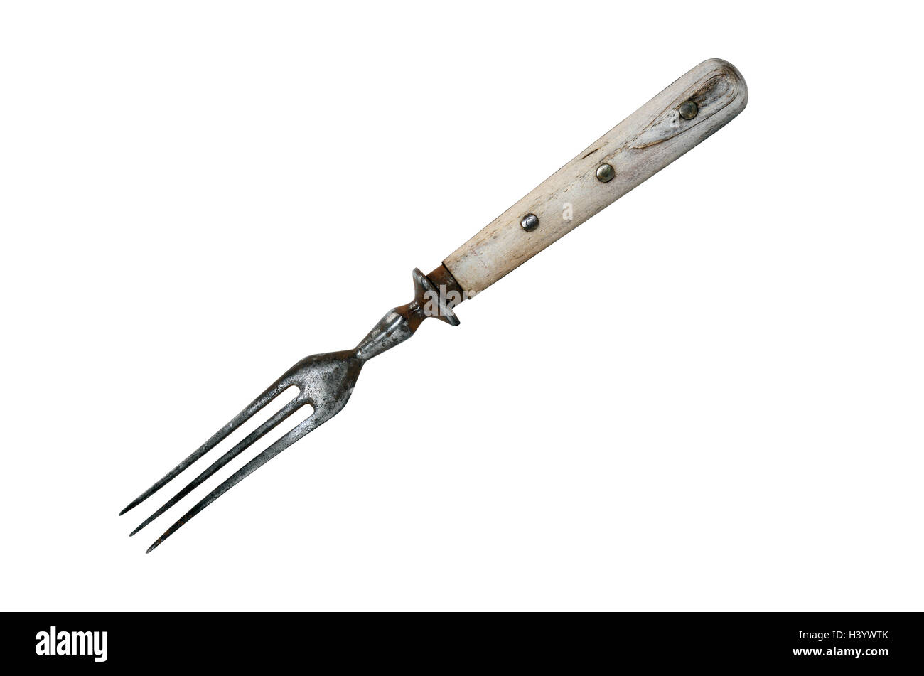 Antique rusty fork isolated on white background with clipping path ...