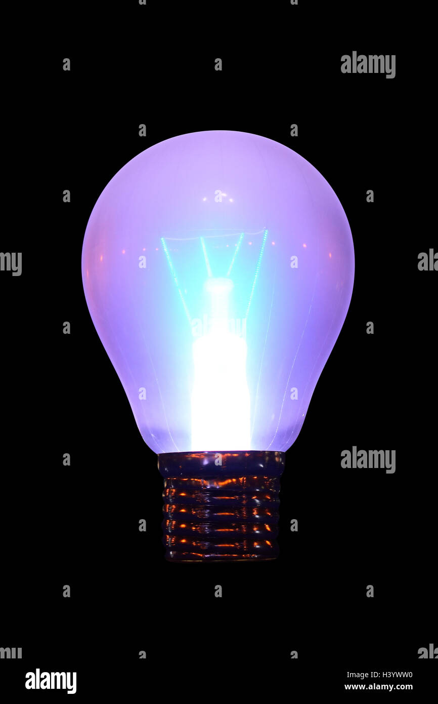 Glowing electric bulb on dark background Stock Photo - Alamy