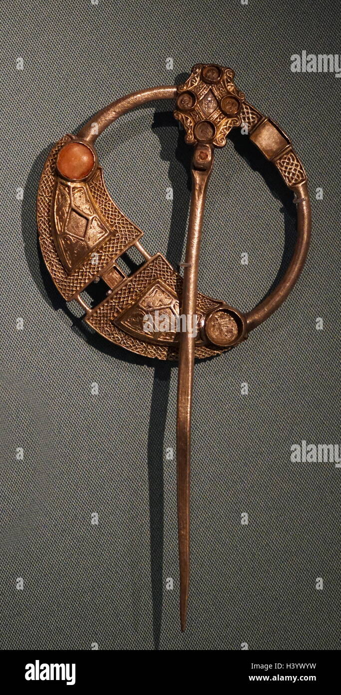 Ring brooch with linked hoop from Ireland. Dated 8th Century Stock ...