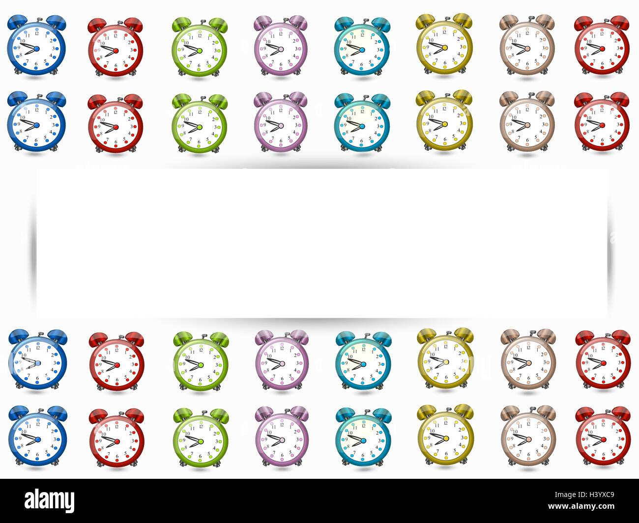 Big redblue alarm clock with pattern coloured redblue alarm clocks and ...