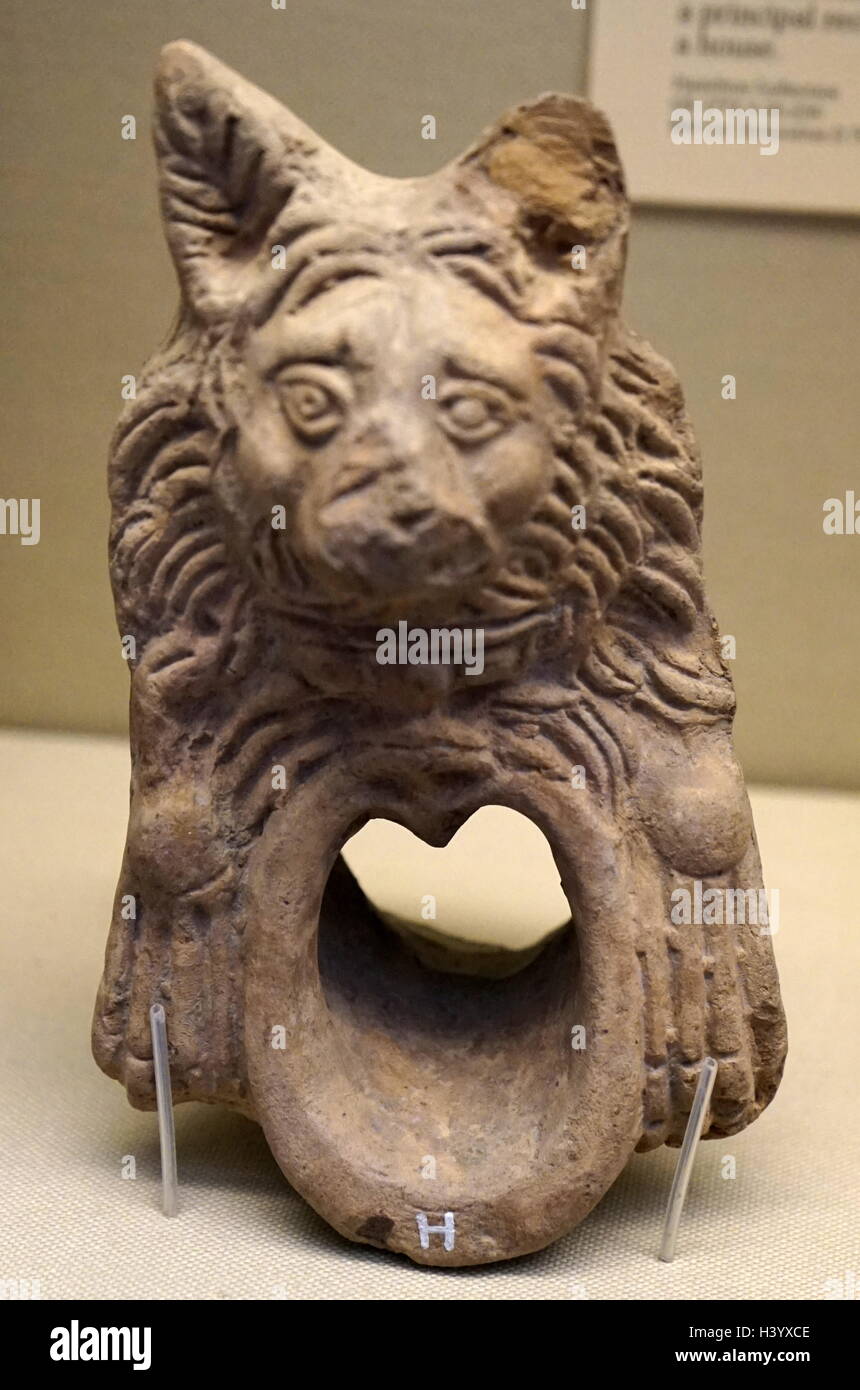 Ancient Roman terracotta water- spout. Dated 1st Century Stock Photo ...