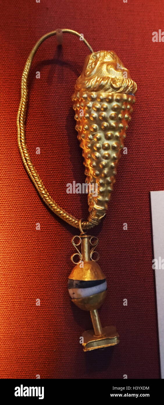 Gold ornamental band embossed with spiral decoration from Cyprus. Dated ...