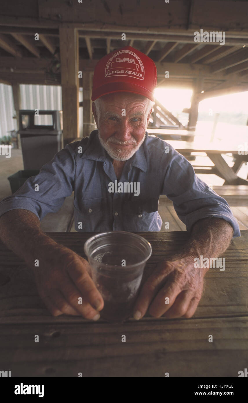 The USA, Florida, Everglades city, harbour, restaurant, fisherman ...