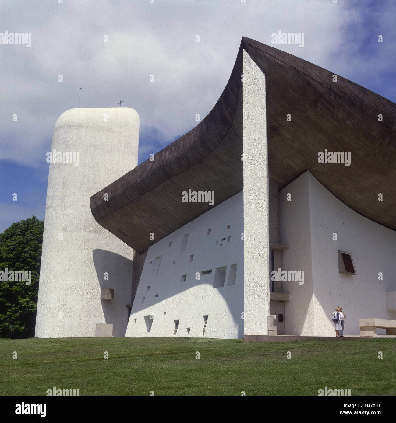 France, close Ronchamp, church Notre-Dame-du-Haut, Europe, Eastern ...