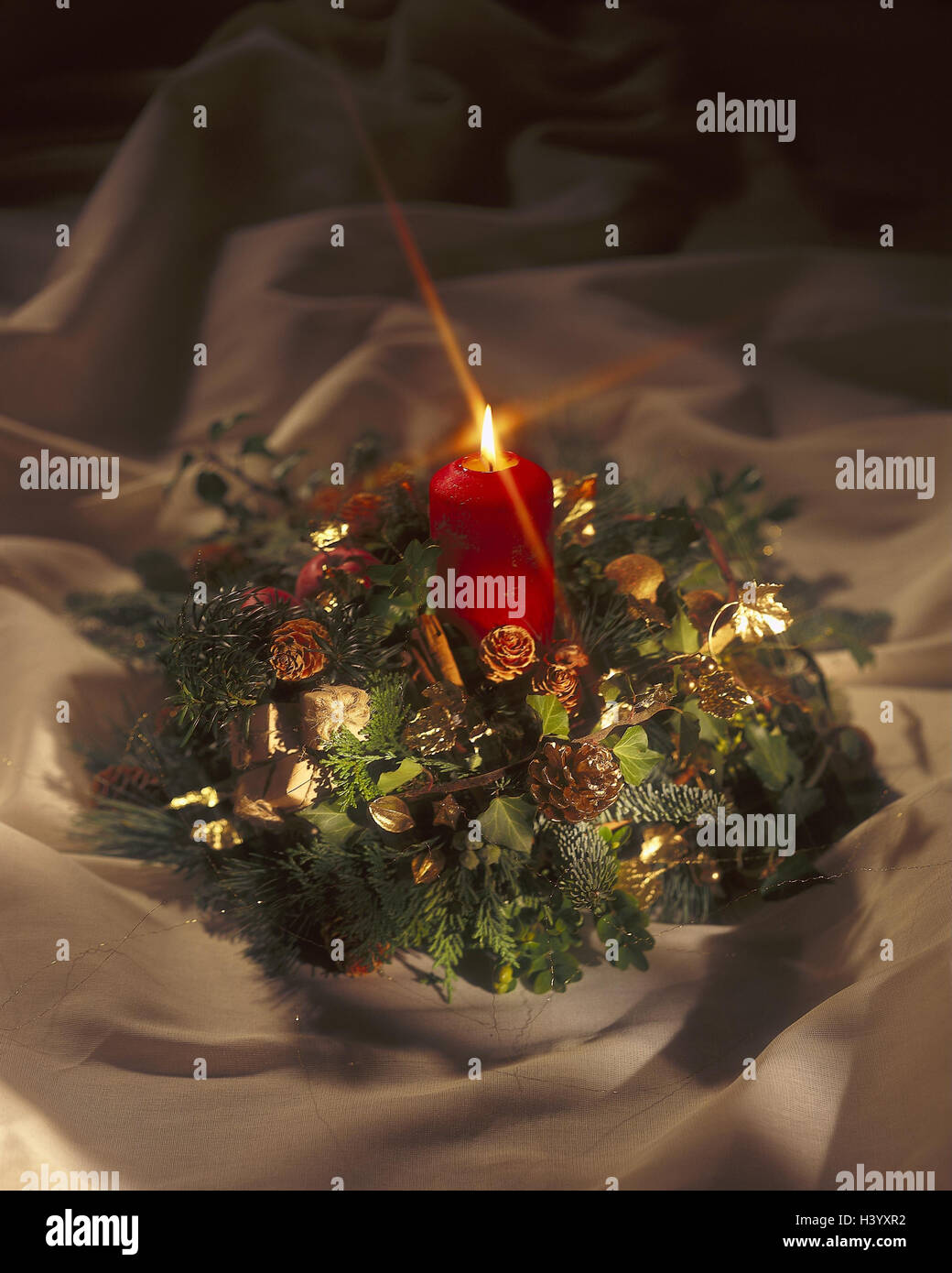 Advent flower arrangement, candle, burn, Advent, Advent season ...