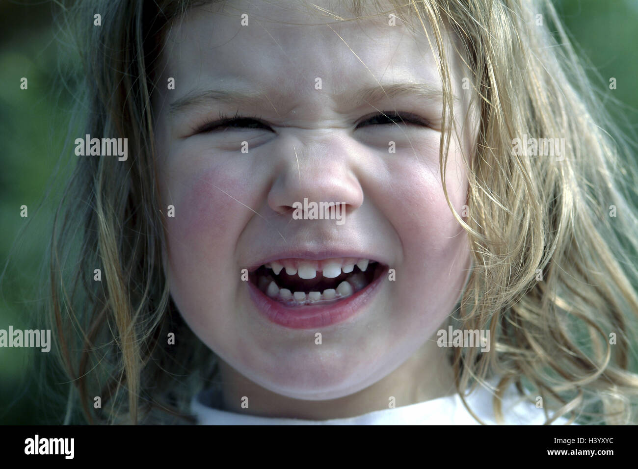 Girls, grimace, portrait, child portrait, child, infant, 3 years ...