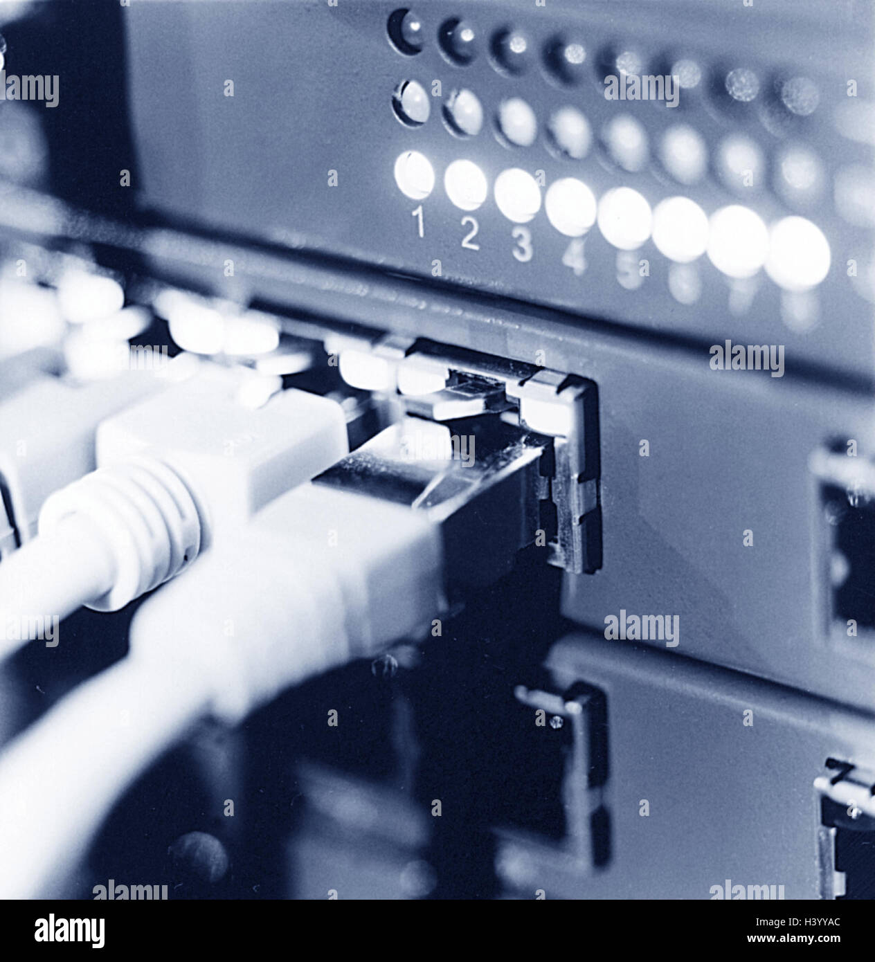 Computer, back, detail, connections, connectors, LIFTED, detail, b/w ...