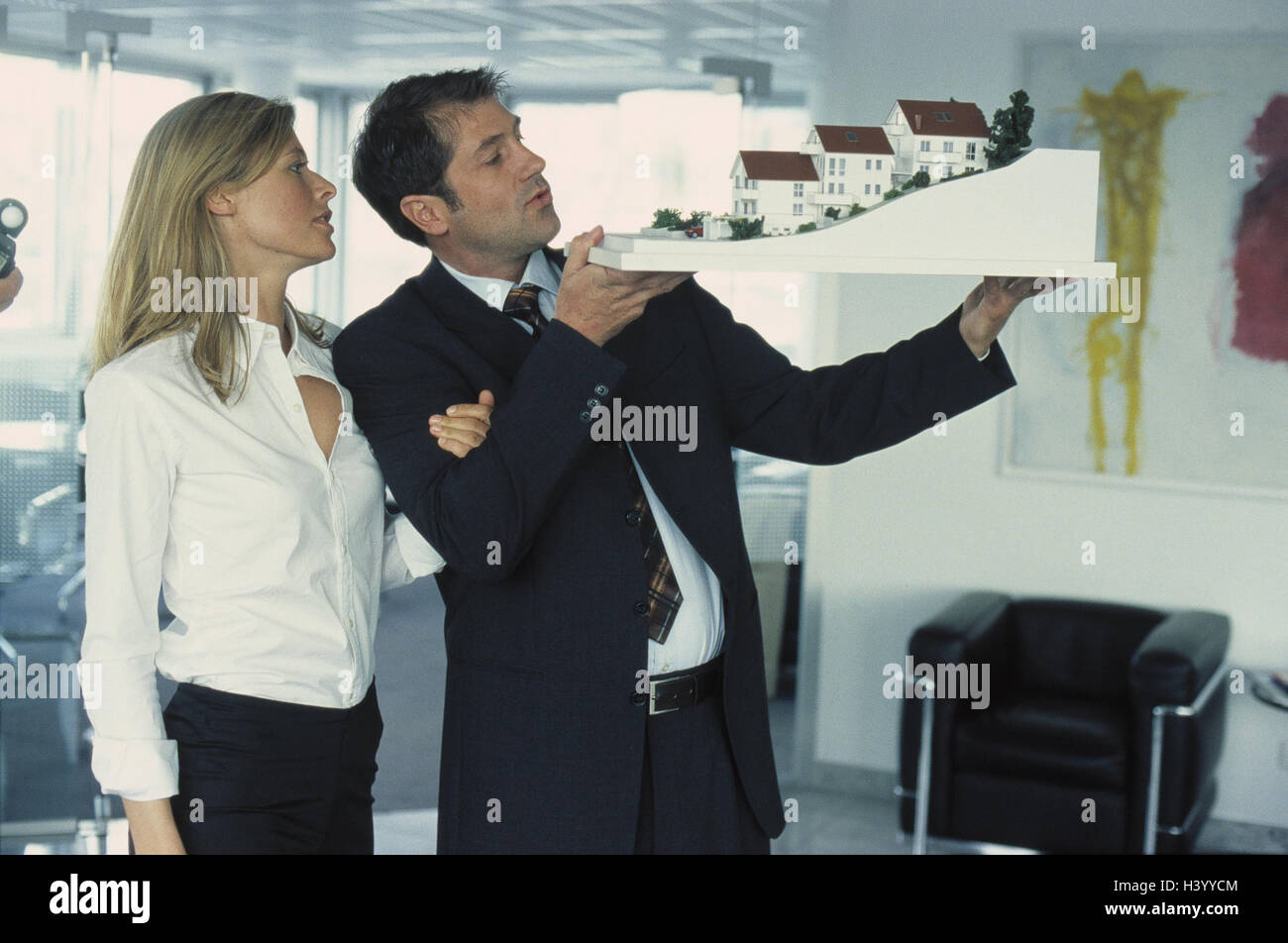 Architect, employee, model, discussion, presentation, business ...