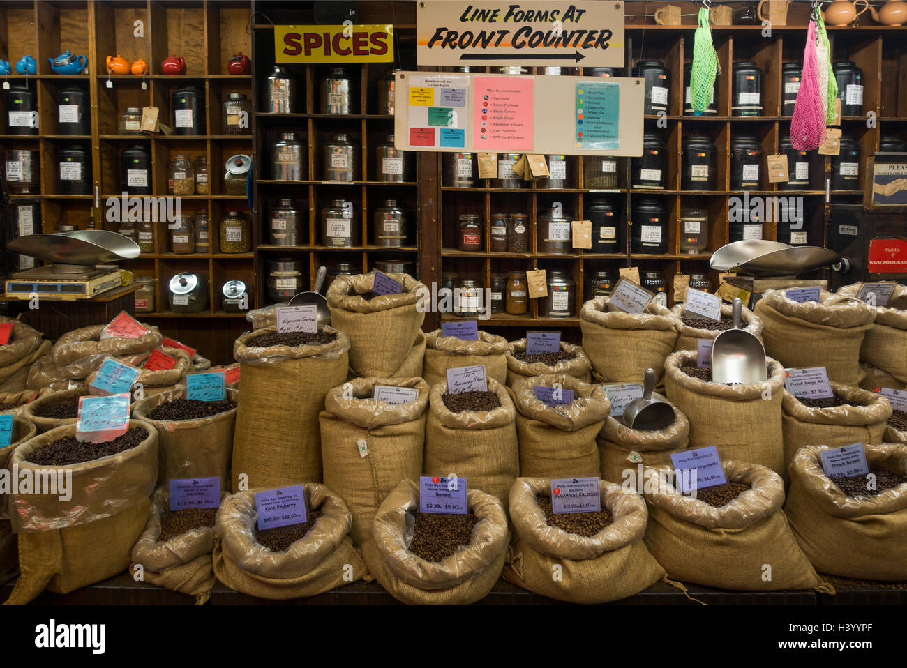 Porto Rico coffee importing company NYC store shop Stock Photo Alamy