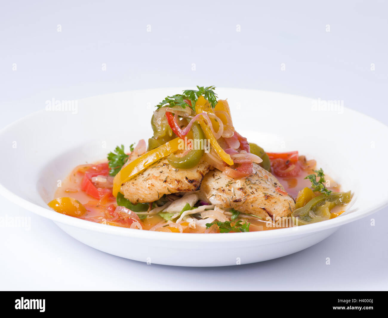 Bahameil fish escabeche Stock Photo - Alamy