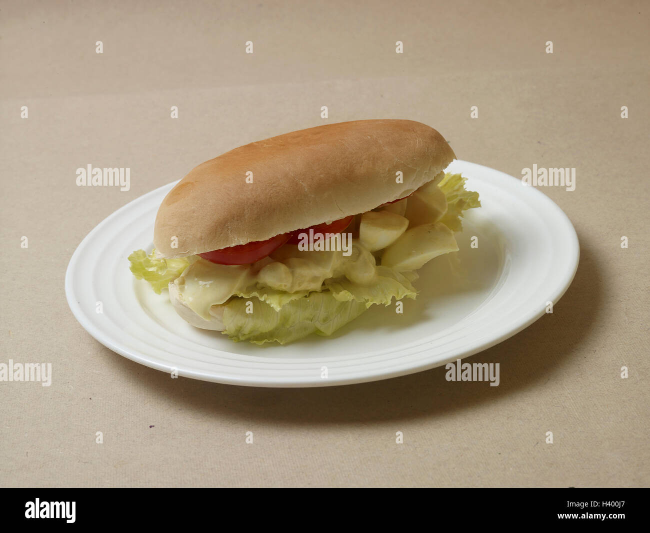 EGG SANDWICH AND MUSTARDED SANDWICH ON A PLATE Stock Photo - Alamy