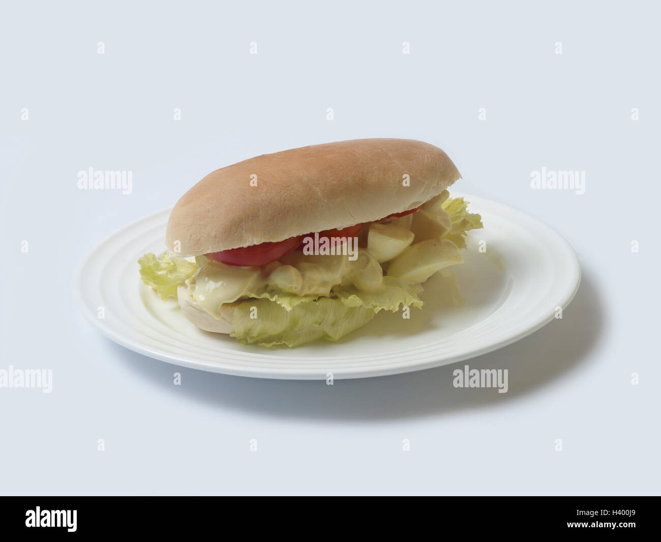 EGG SANDWICH MUSTARDED ON A PLATE Stock Photo - Alamy