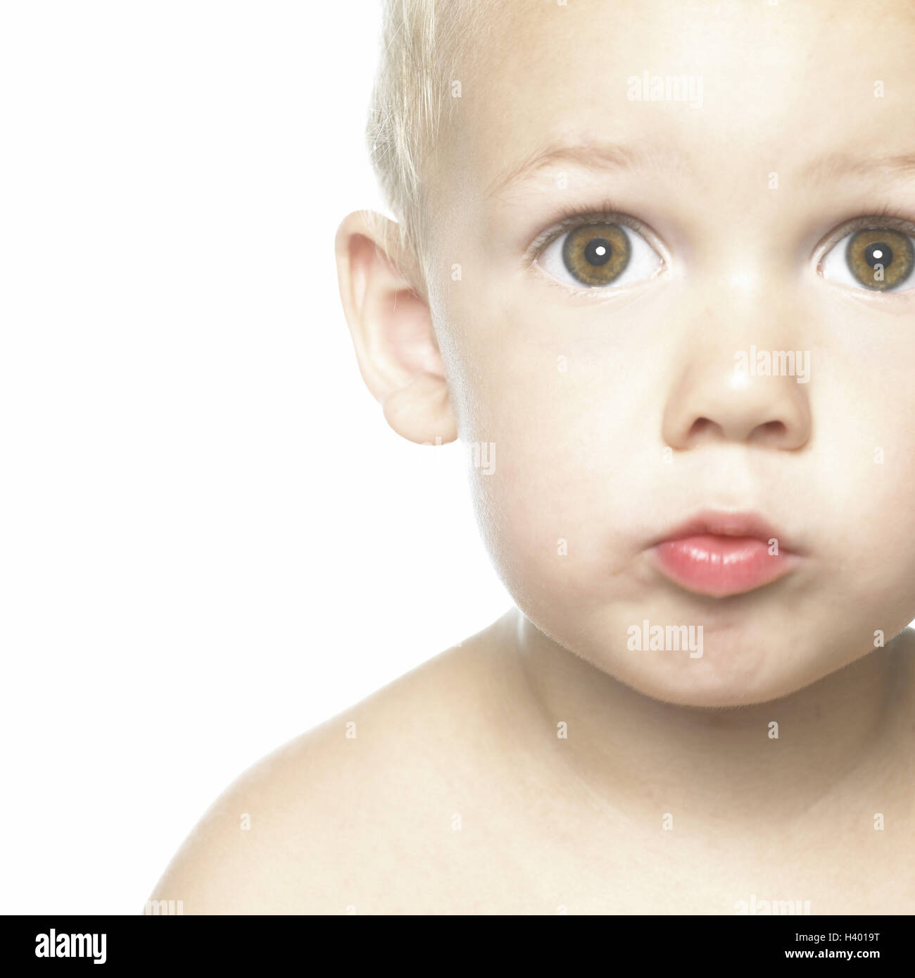 Infant, expression, is surprised, portrait, detail, child portrait ...