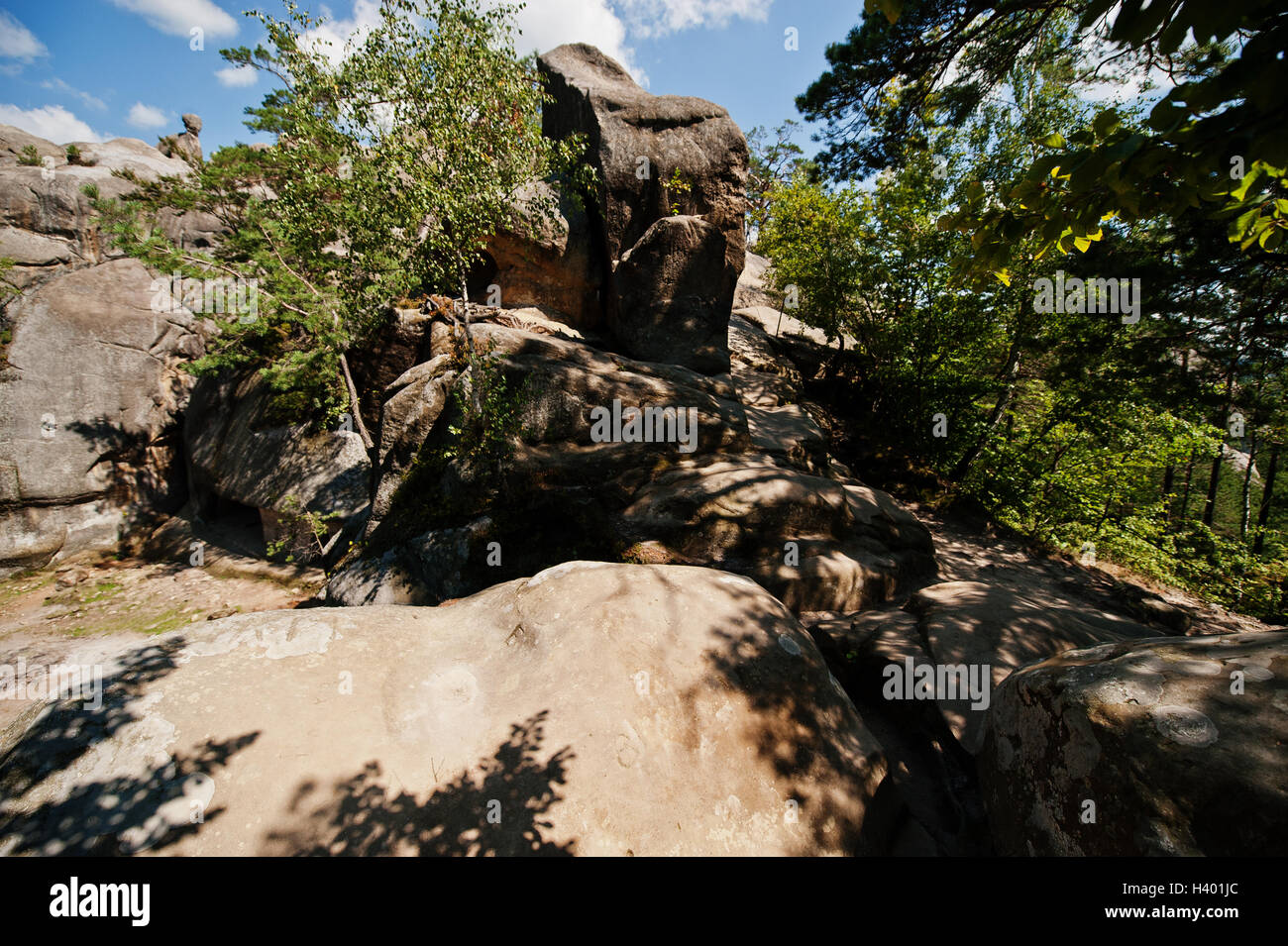 Dovbush rocks, group of natural and man-made structures carved out of ...