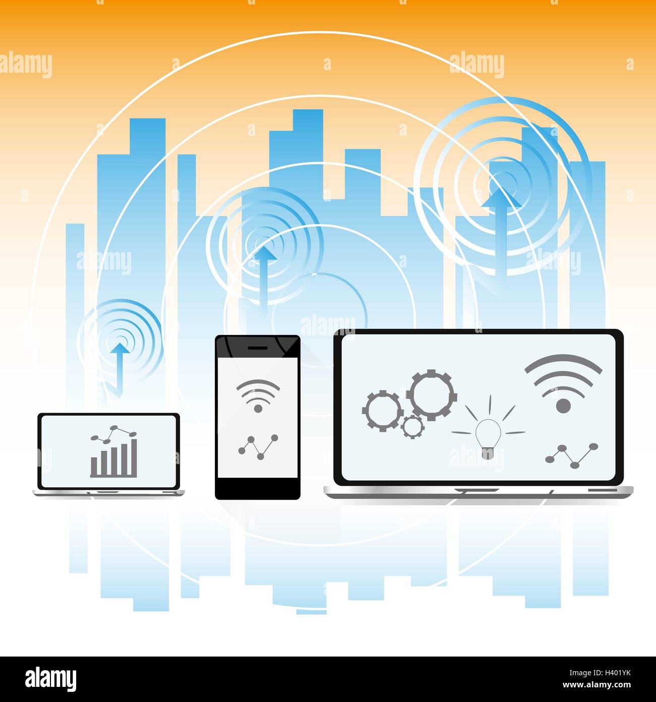 Smart city concept.Modern city design.Technology concept Stock Vector ...