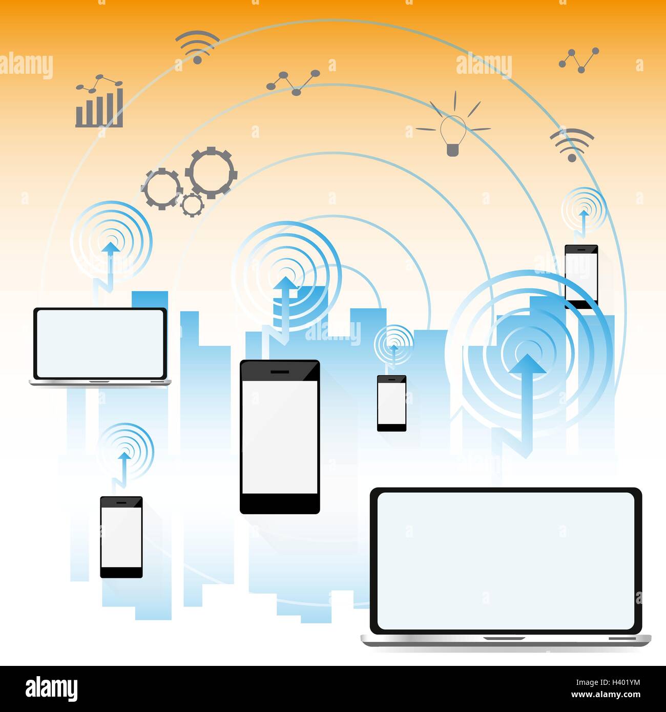 Smart city concept.Modern city design.Technology concept Stock Vector ...