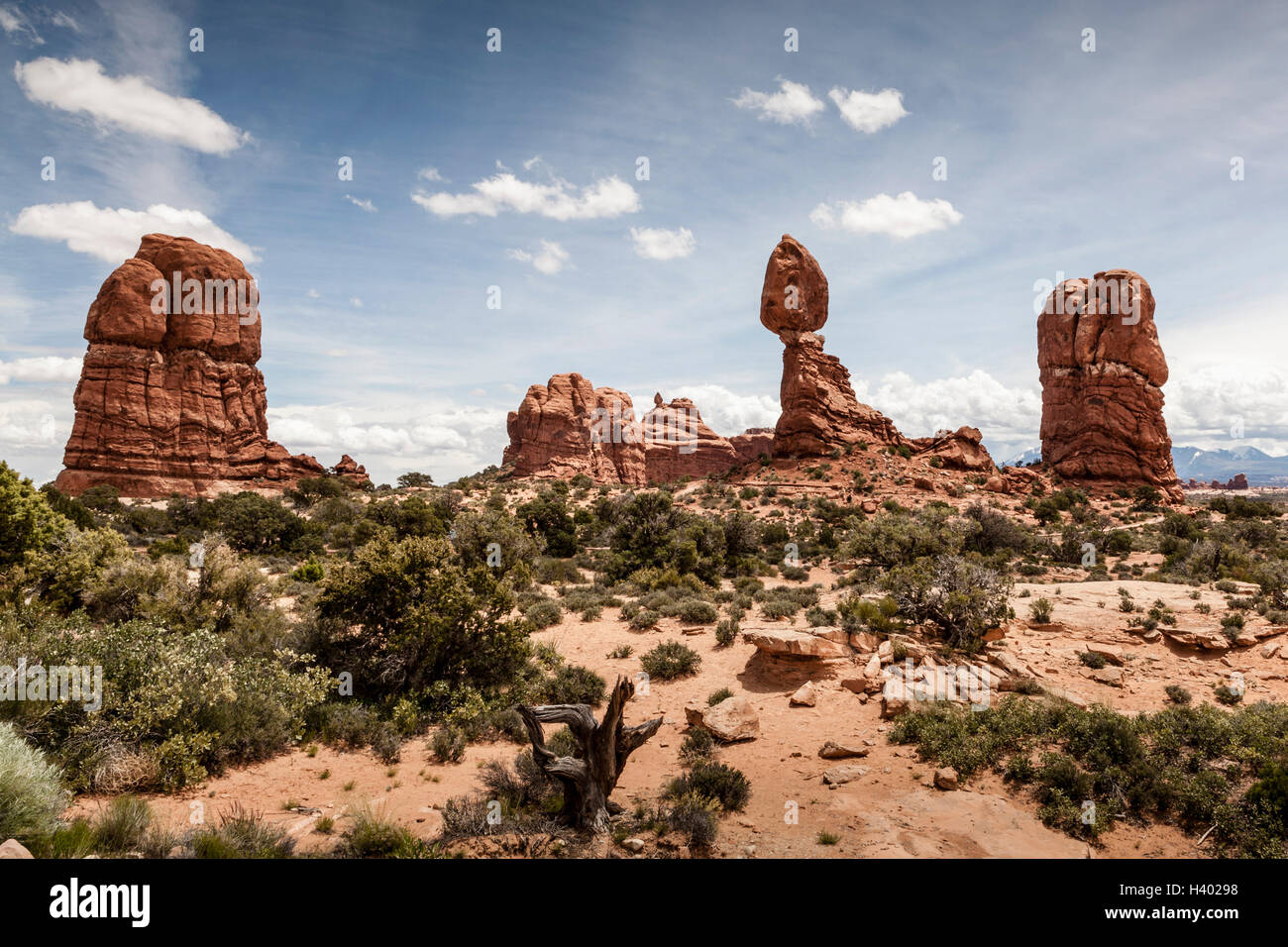 Scenic view of rock formations in landscape, Arches National Park, Moab ...
