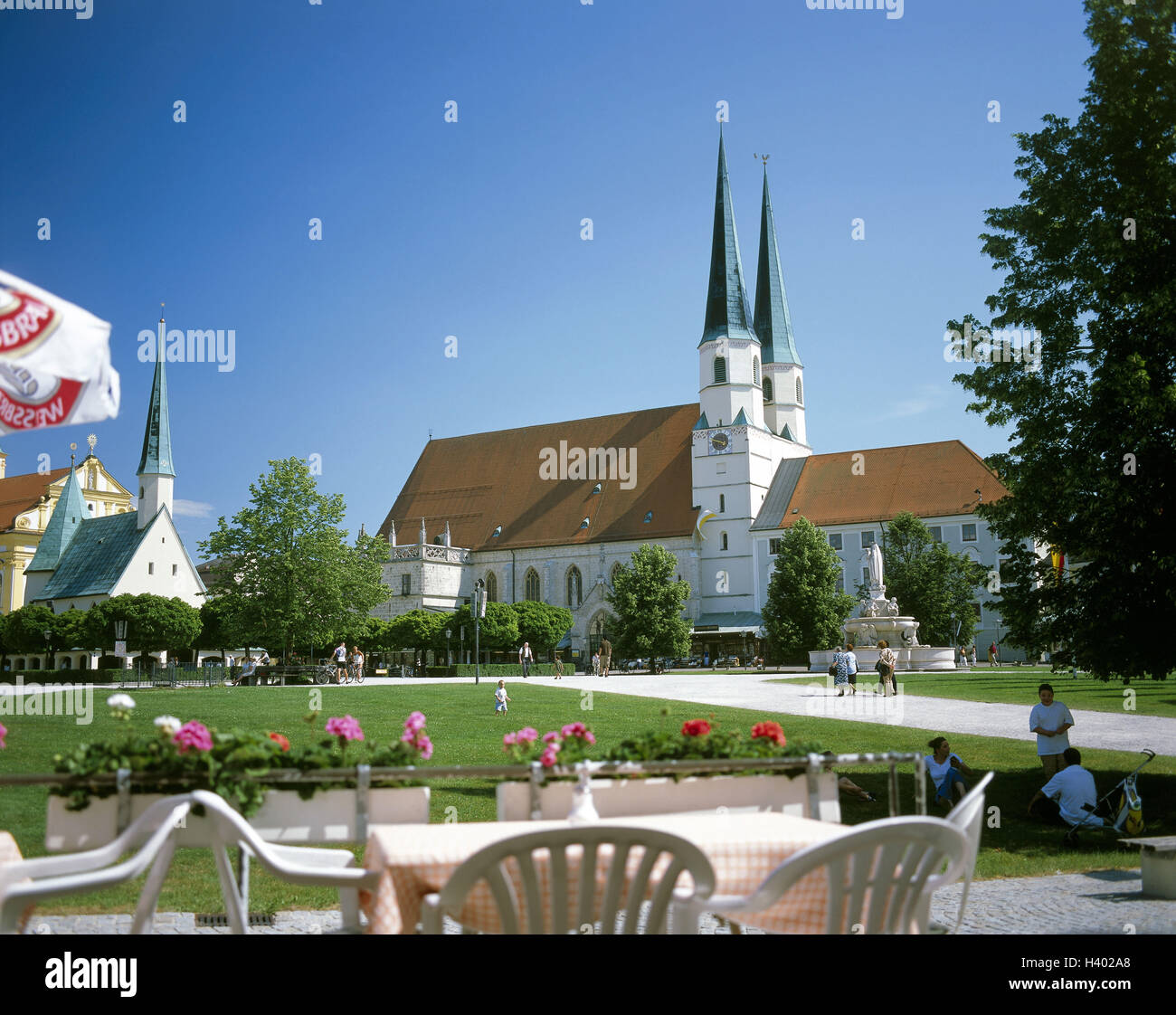 Germany, Upper Bavaria, Altötting, local view, Marien's well ...