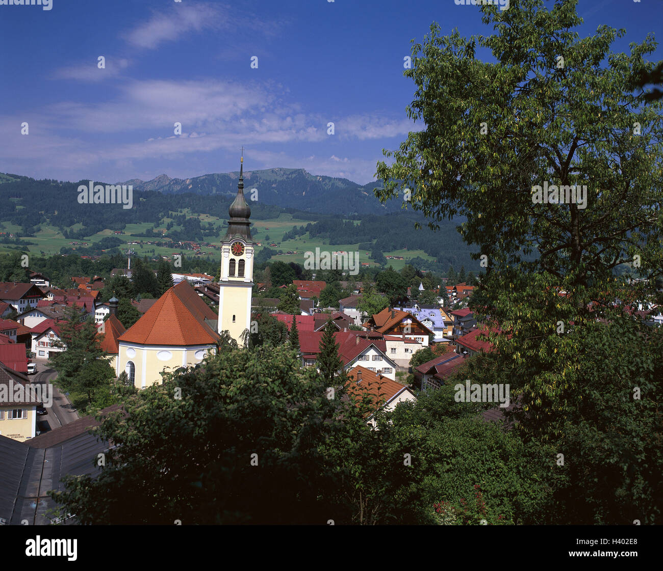 Germany, Allgäu, Sonthofen, local view, church, Europe, Bavaria, upper ...