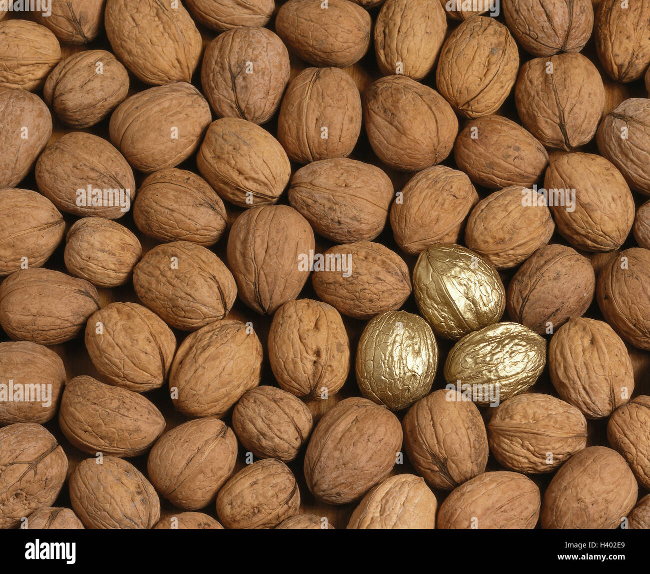 Walnuts, natural-coloured, golden nuts, Juglans regia, fruits, many ...