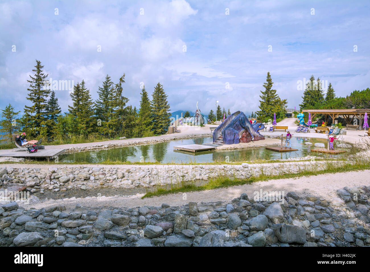 Entertainment and adventure at Triassic Parc Beach on Steinplatte ...