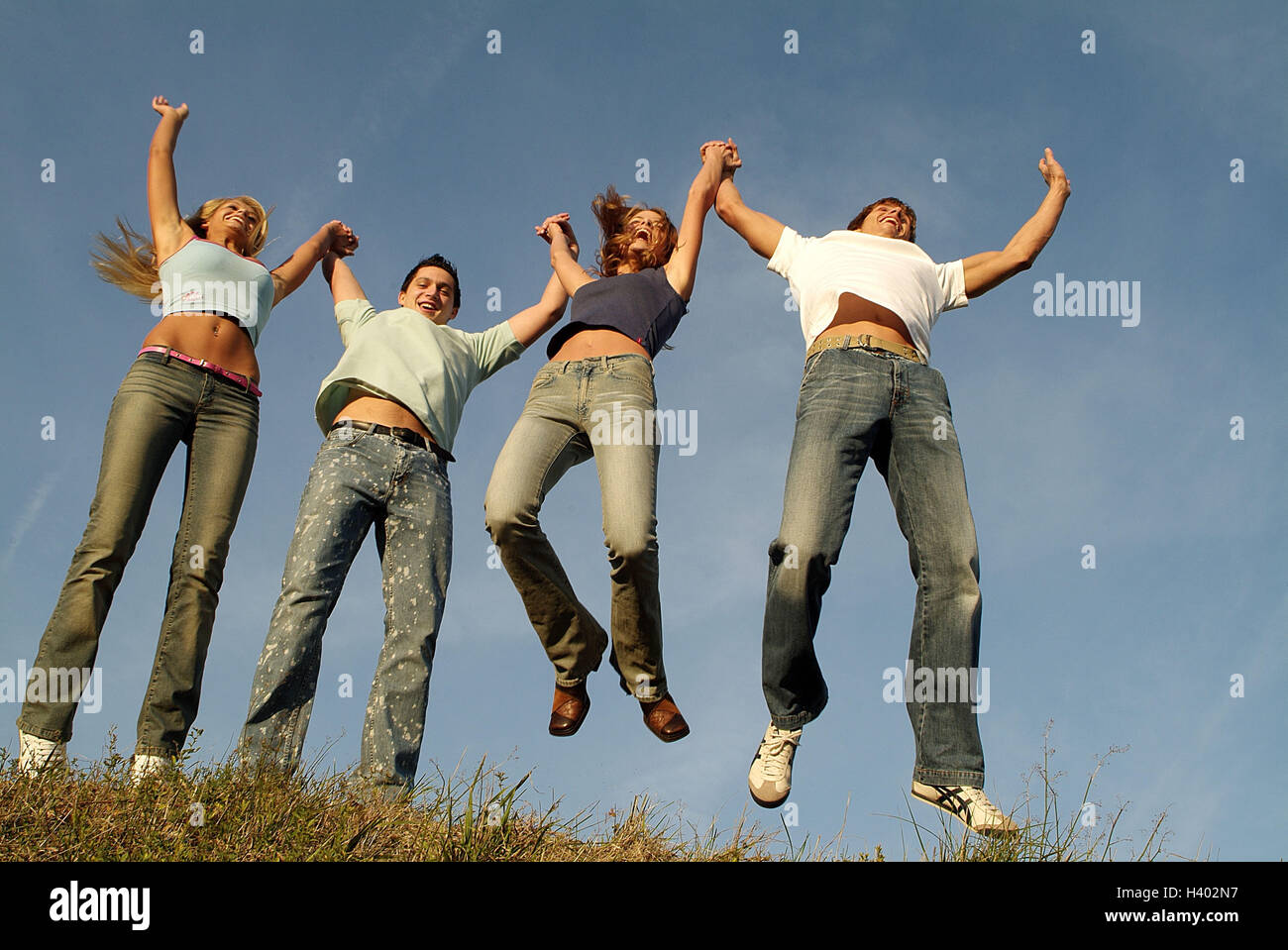 Hand jump in hand hi-res stock photography and images - Alamy