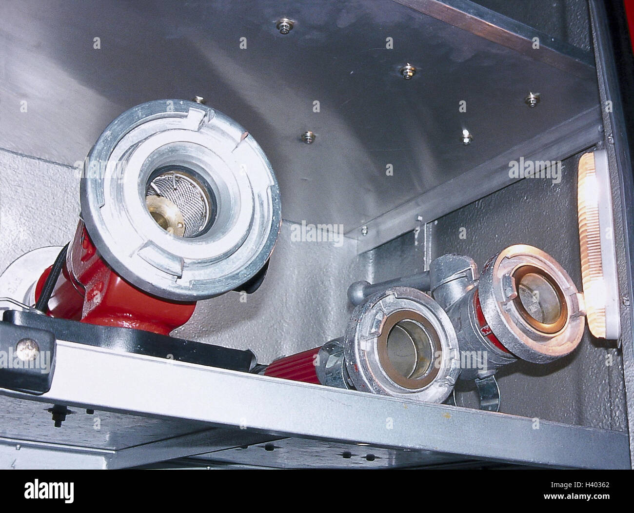 Fire engine, detail, connections fire brigade, car, fire engine ...