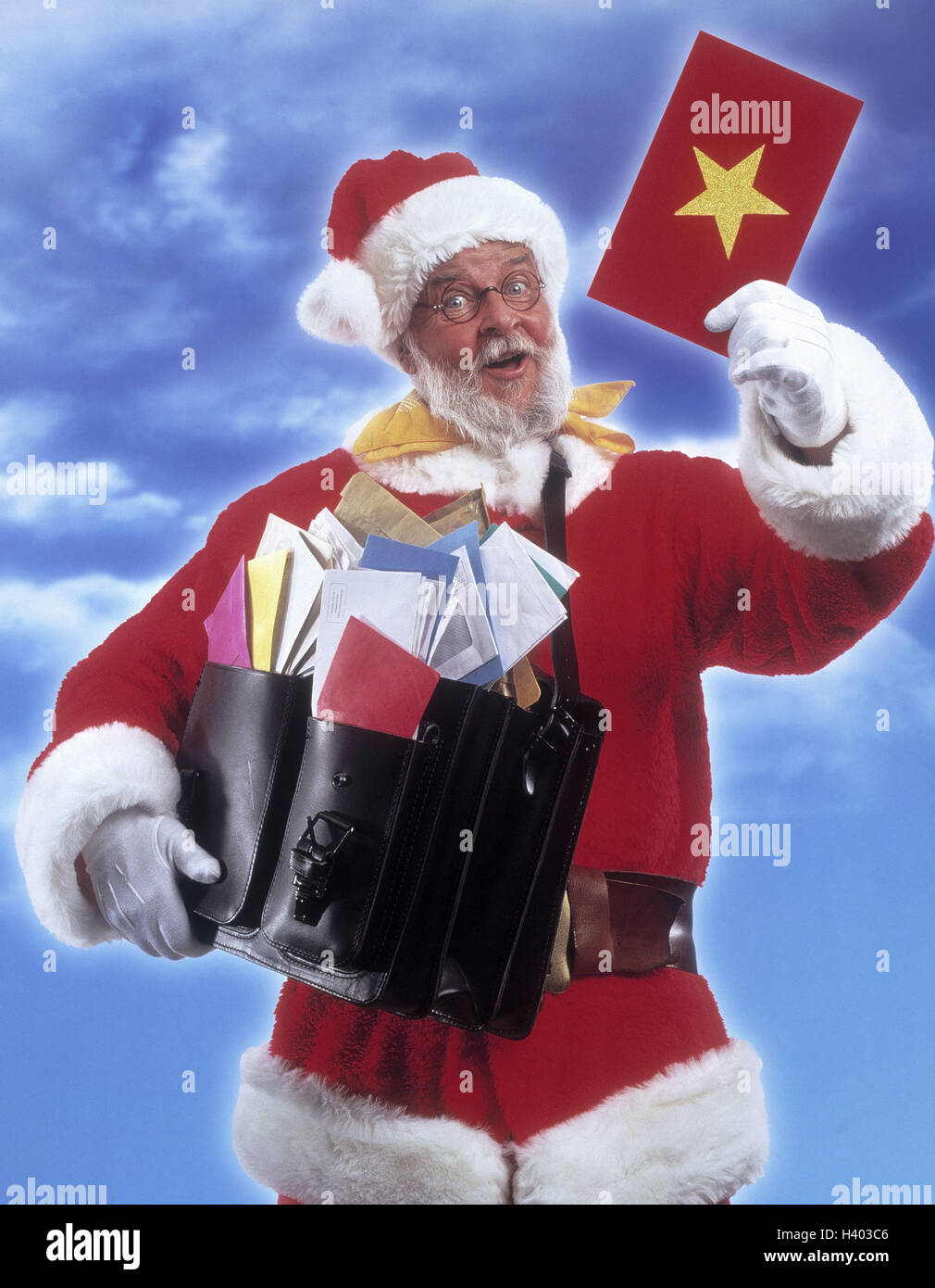 Santa Claus, Christmas post, letter, gesture, studio, Composing, cloudy ...
