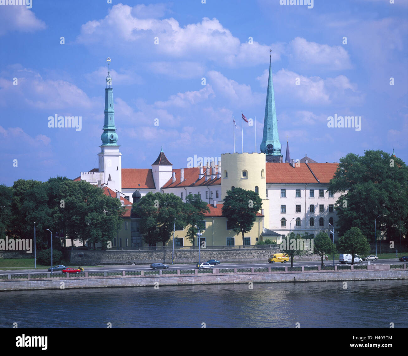 Latvia, Riga, lock, church, Europe, Nordosteuropa, the Baltic States ...