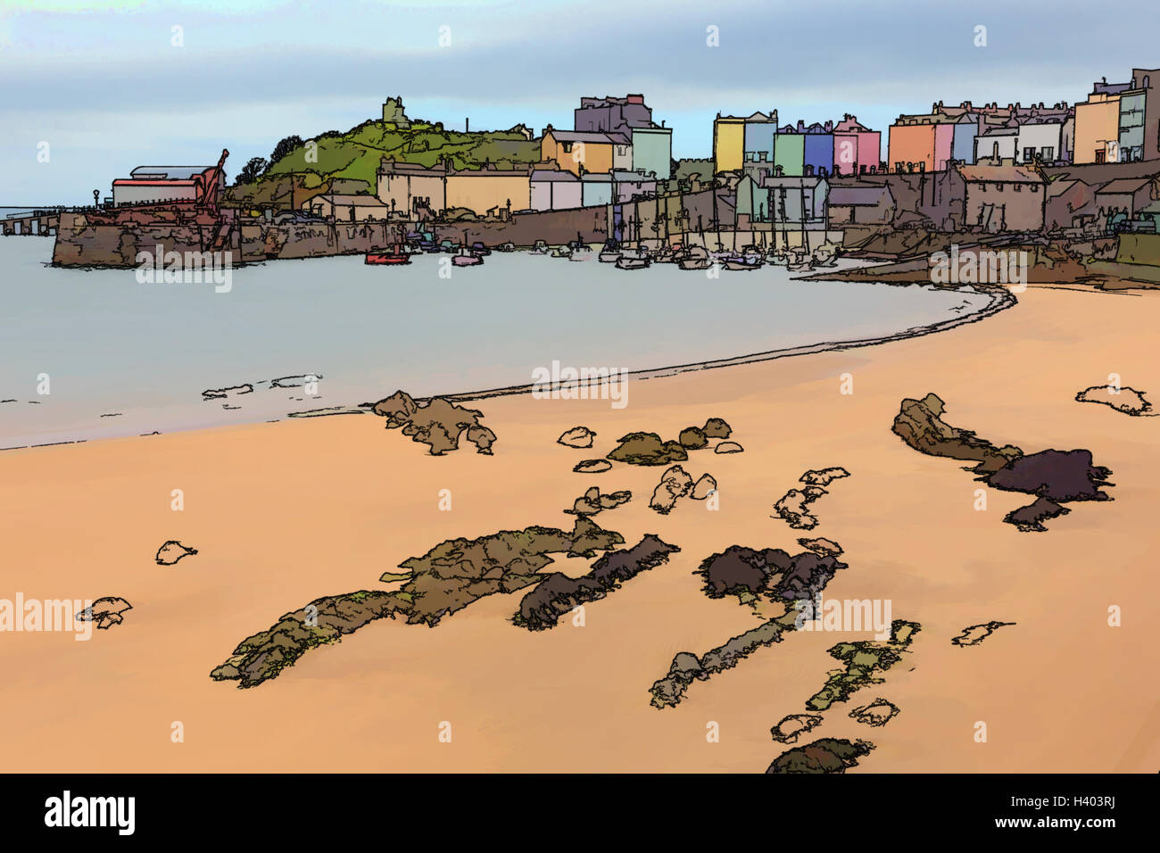 Tenby Wales uk harbour located in west of the country in Pembrokeshire ...