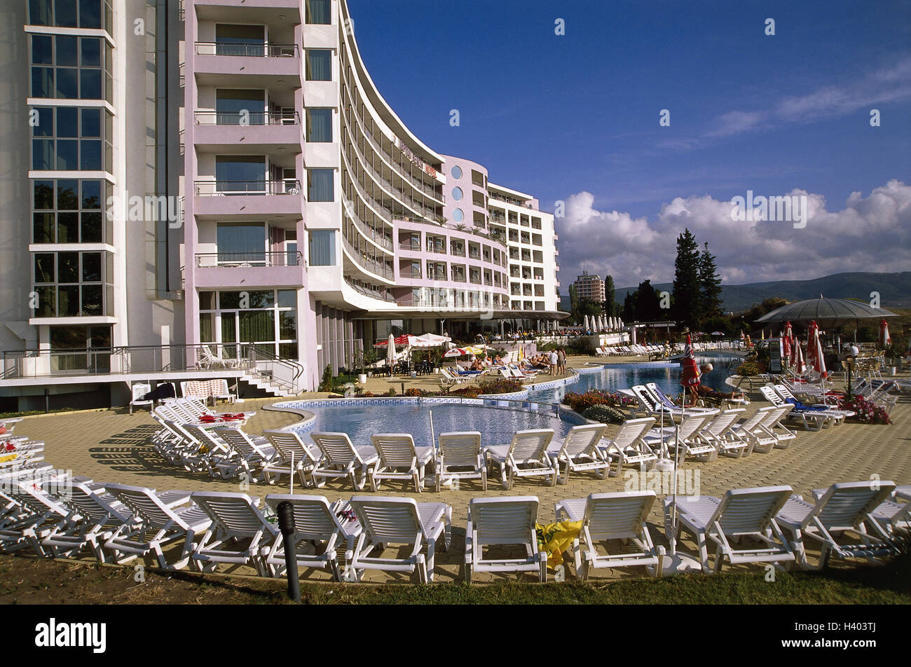 Bulgaria, solar beach, hotel, pool plant, Southeast, Europe, Slancev ...