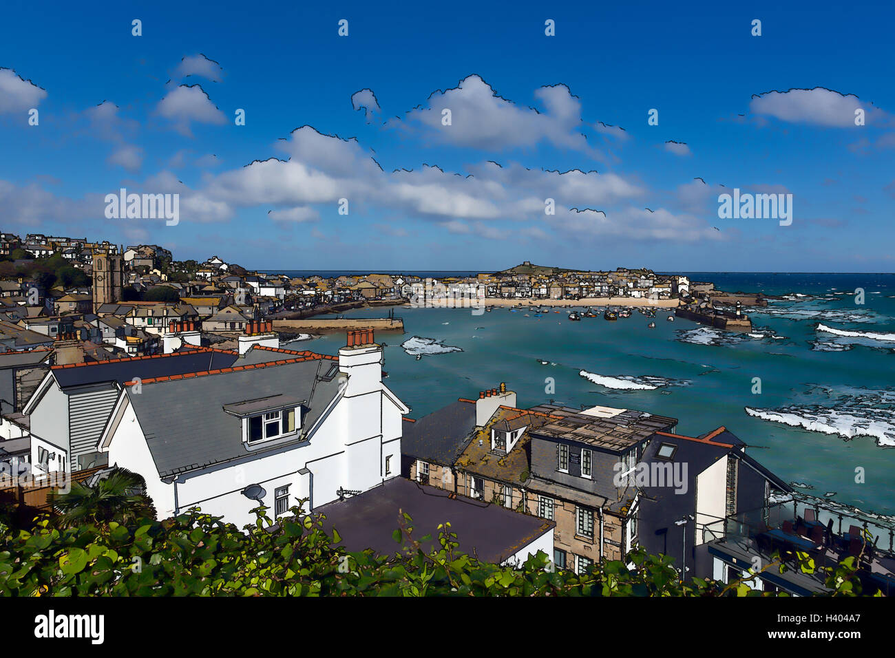 St Ives Cornwall England uk beautiful coast town and harbour ...