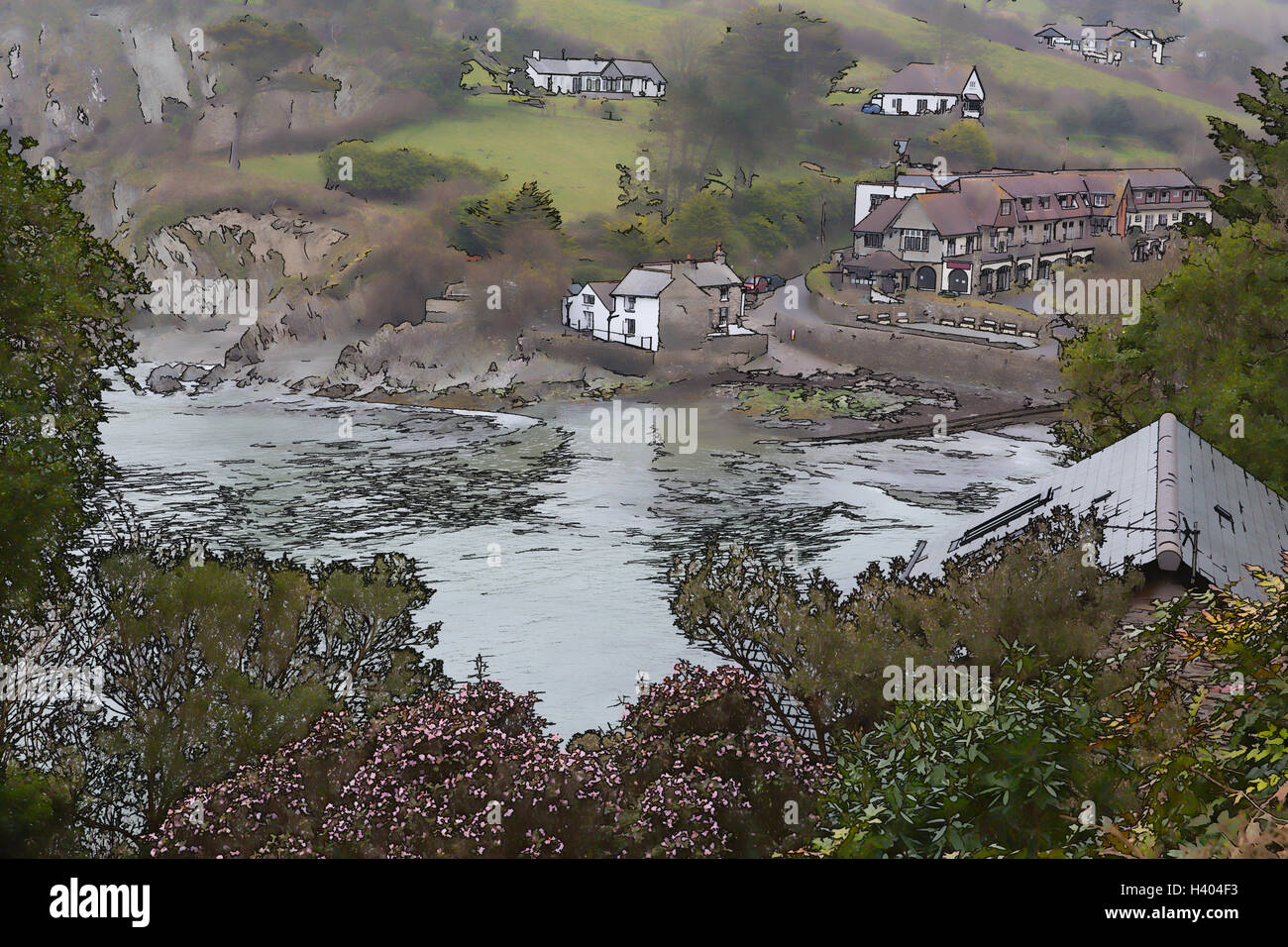 Lee Bay North Devon coast near Woolacombe on the South West Coast Path ...