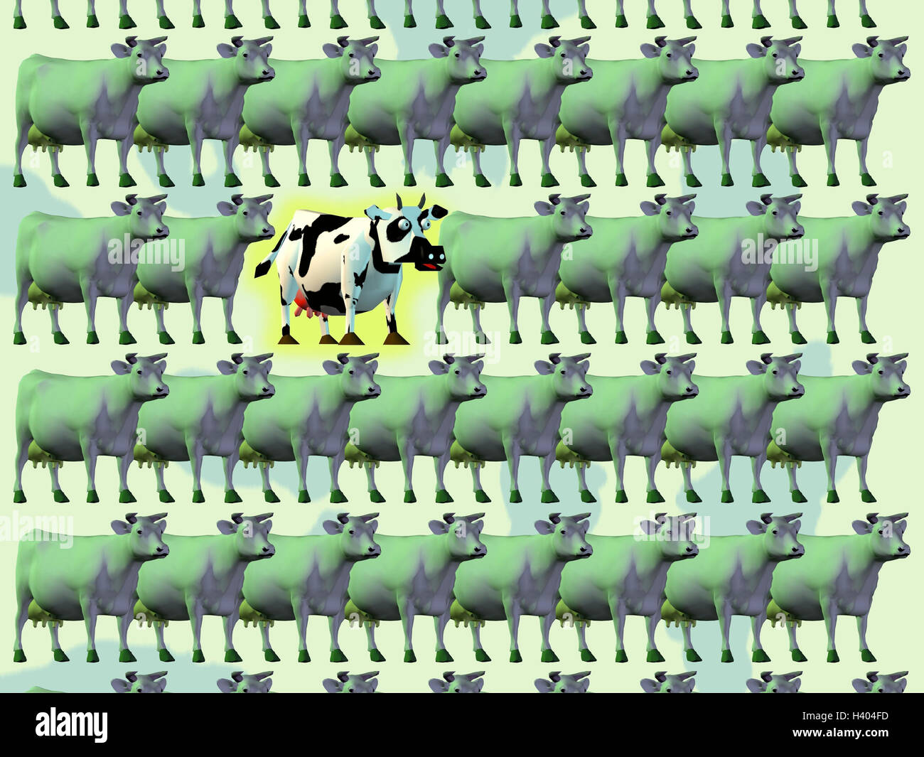 Representation, cows, focuses, BSE cattle, computer graphics ...