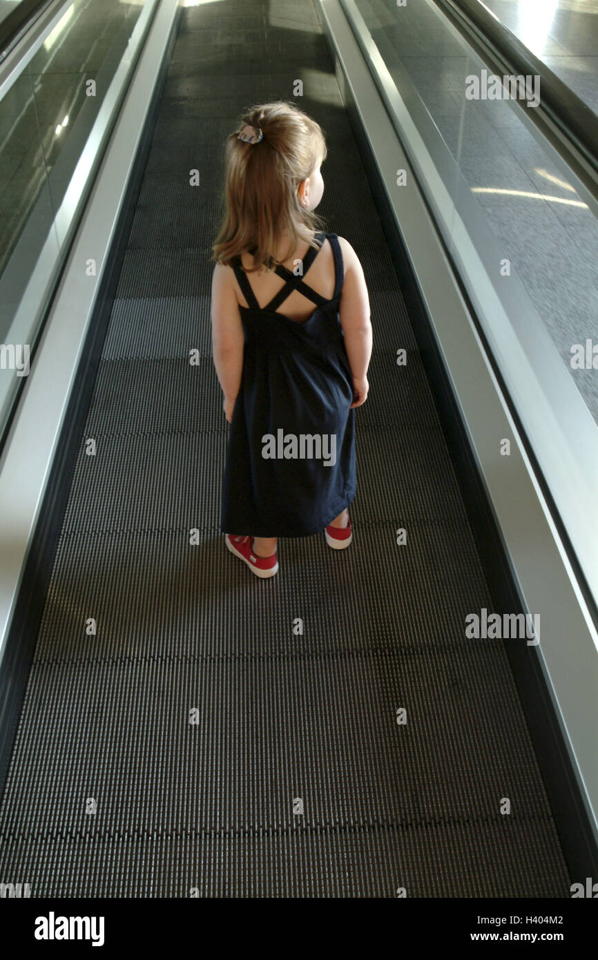 Rolling cord, girl, stand, only, back view, child, infant, 3 years ...
