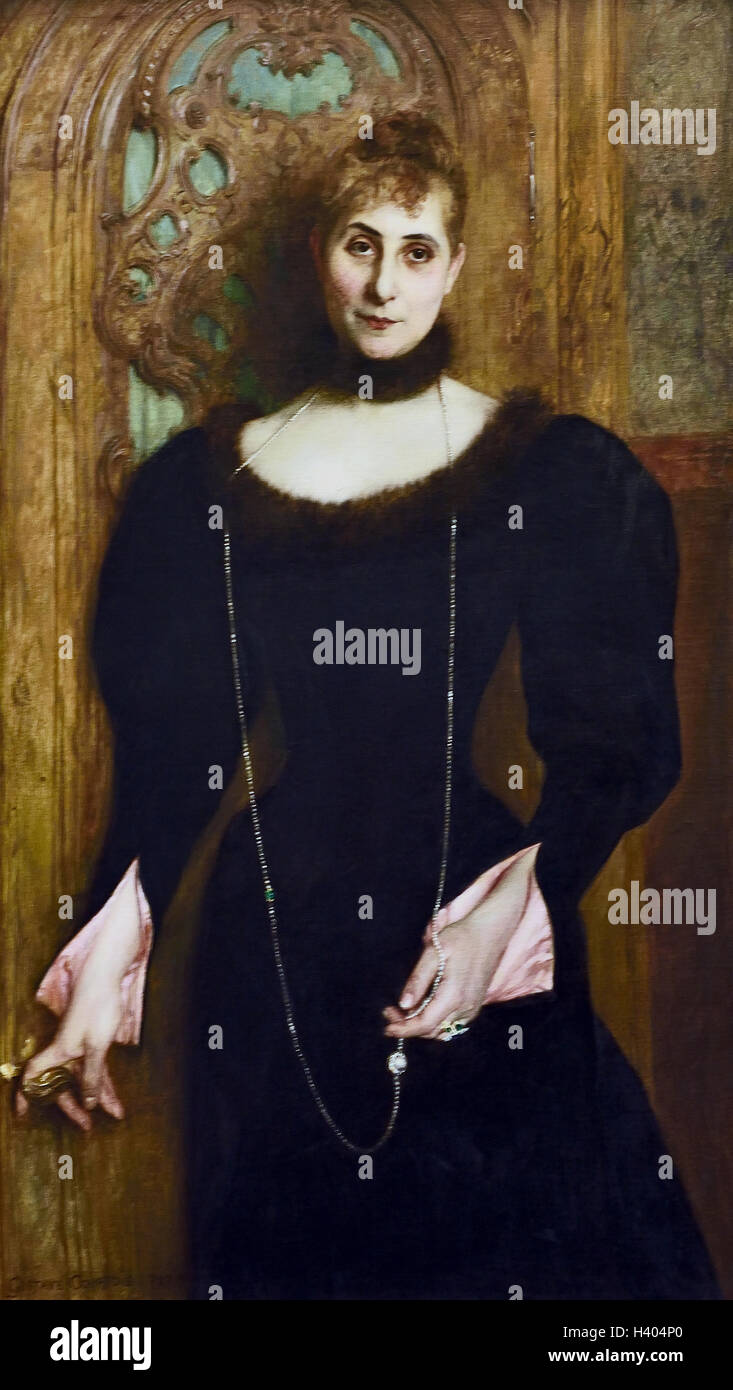 Portrait of the wife of Consul General Kreismann1894 Gustave Courtois ...