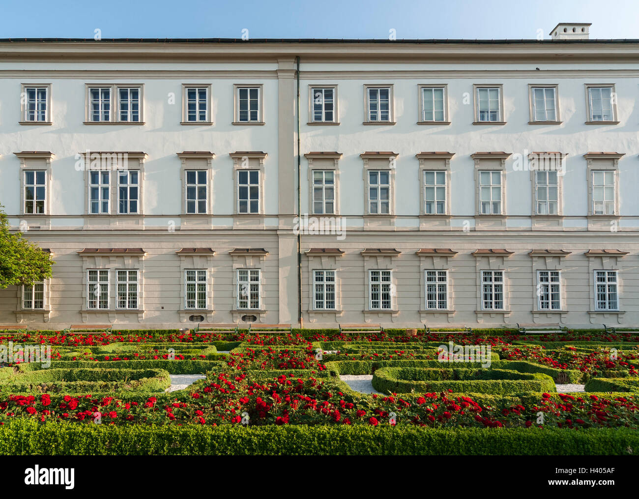 Rose Gardens at Baroque Mirabell Palace in Salzburg, Austria Stock ...