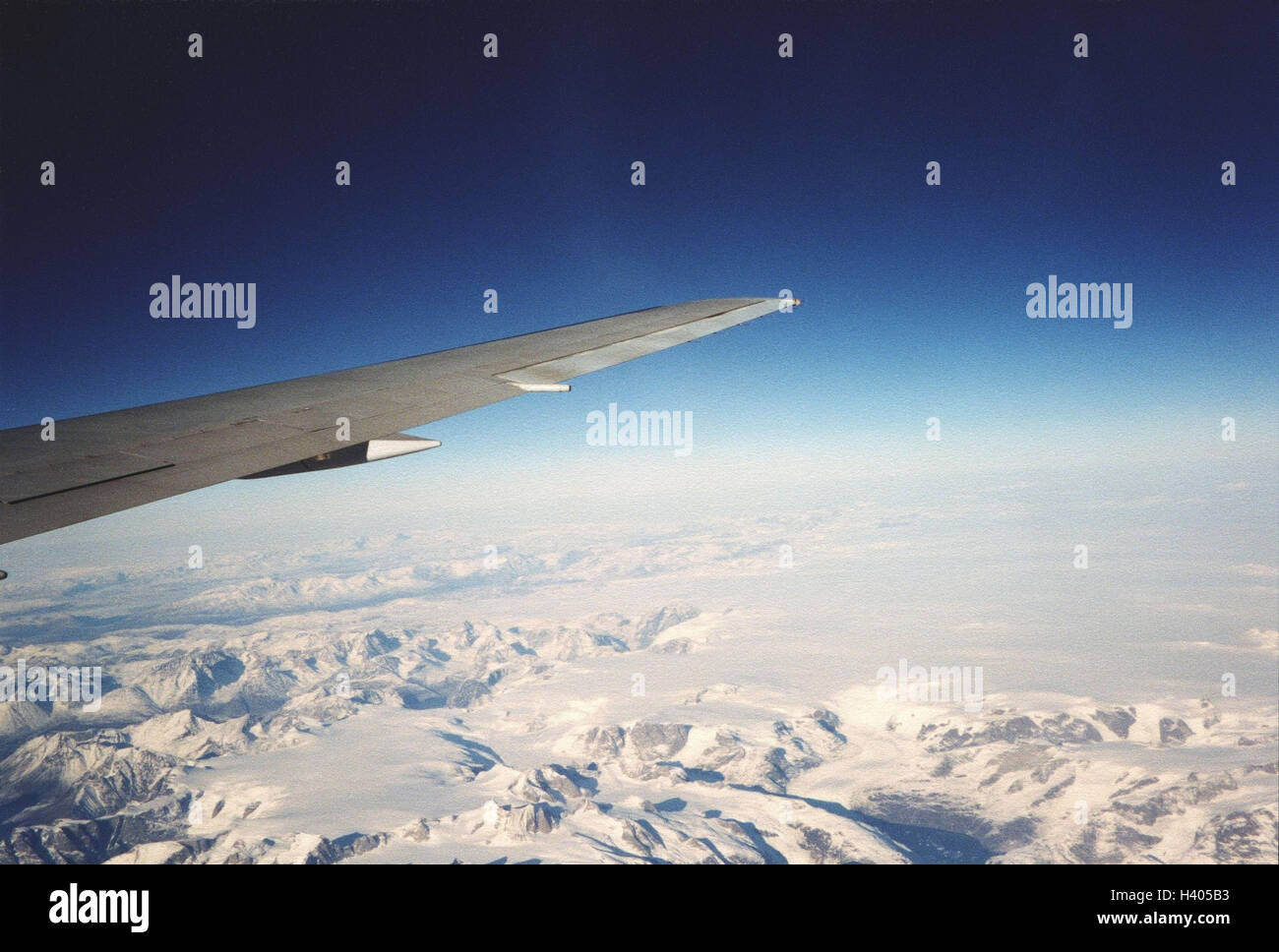 Greenland, aerial shots, airplane, detail, wing fly, journey by air ...